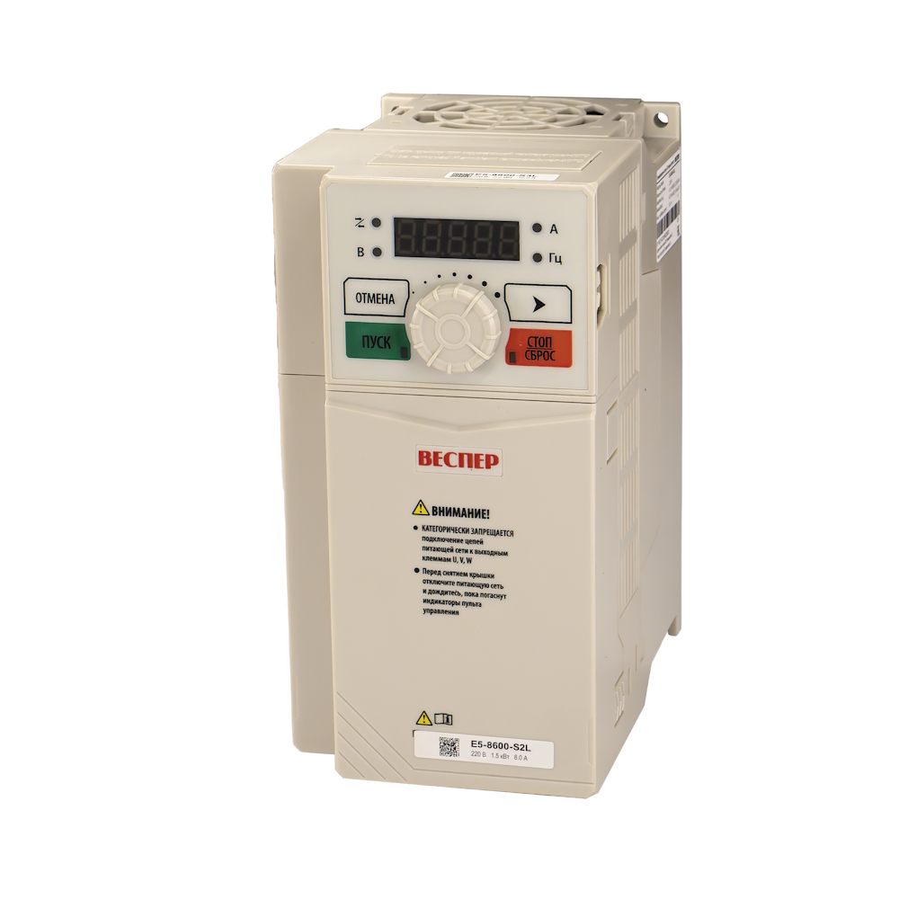 Частотный преобразователь Веспер E5-8600-S2L 1,5кВт 220В — цена, купить в компании «Веспер», Москва